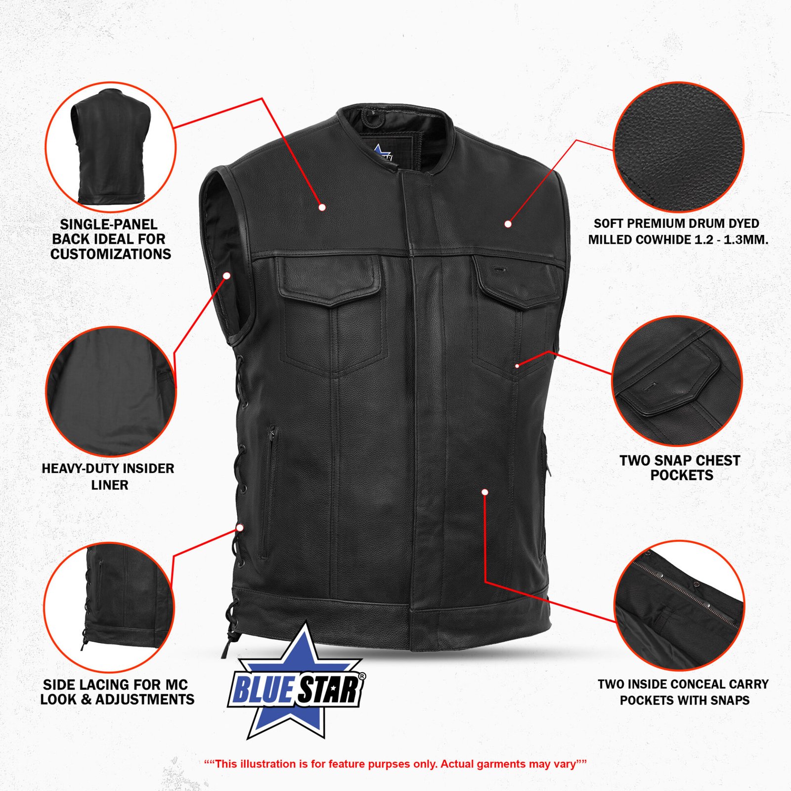 BSM1561 Upgraded Style Gun Pockets, Hidden 10" Gun Metal Zipper - Blue ...