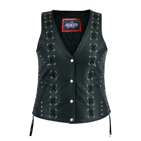 BSM2527 Women's Open neck Vest with Lacing Details - Blue Star ...